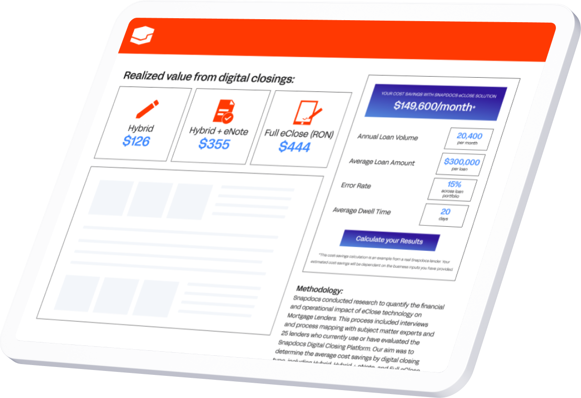 eClosing ROI Calculator — Snapdocs